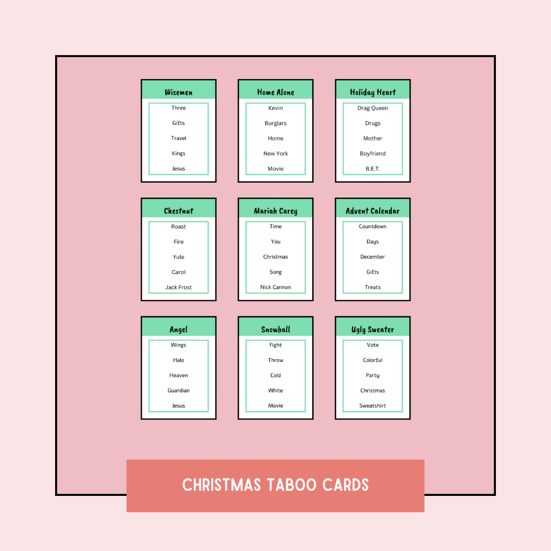 Christmas Taboo Cards - Peach Twists